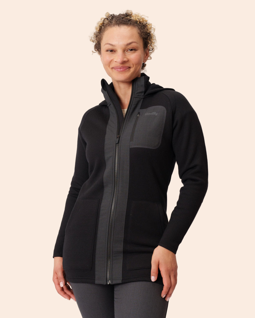 Merino Fleece Long Zip Hoodie – Woolly Clothing Co
