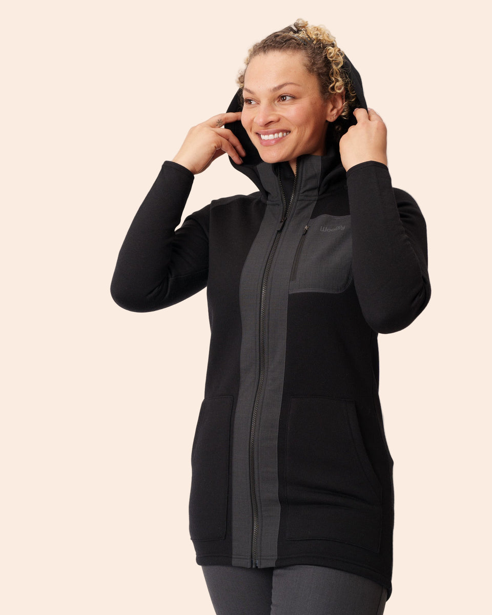 Merino Fleece Long Zip Hoodie – Woolly Clothing Co